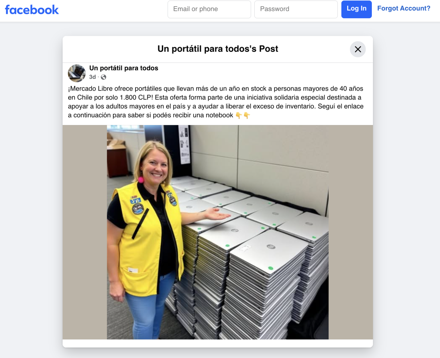 Mercado Libre ofrece portátiles que llevan más de un año en stock a personas mayores de 40 años ...